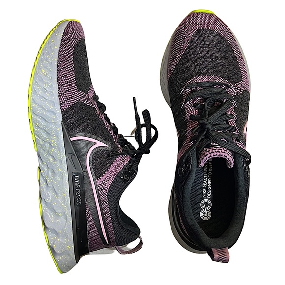Nike | Shoes | Nike React Infinty Run Flyknit 2 Violet Dust Pink Black Cyber Running Shoes ...